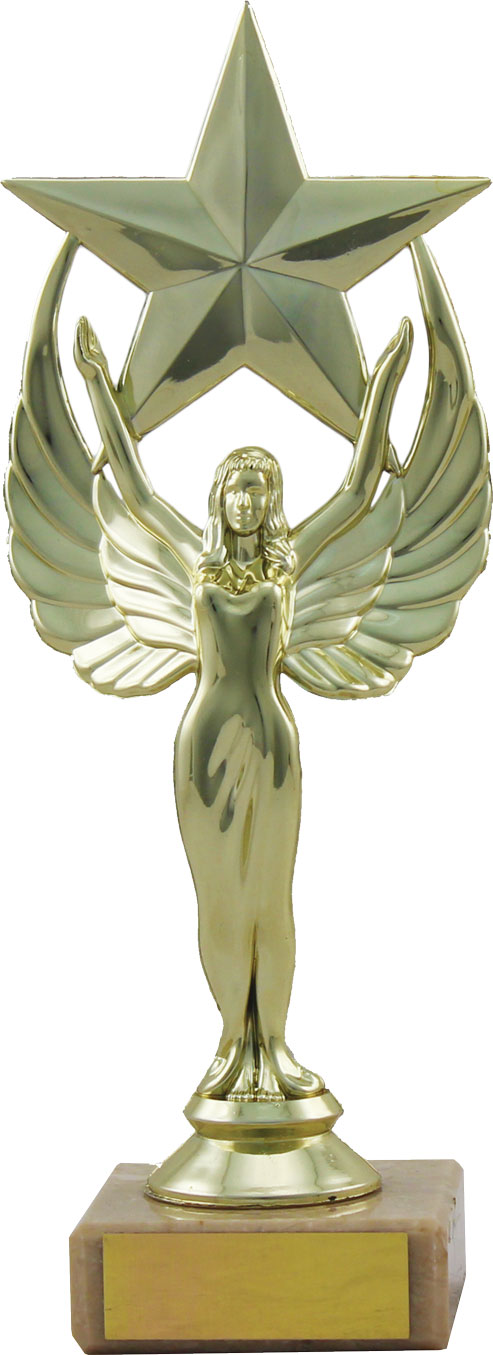 Gold Female Victor Statue with Star